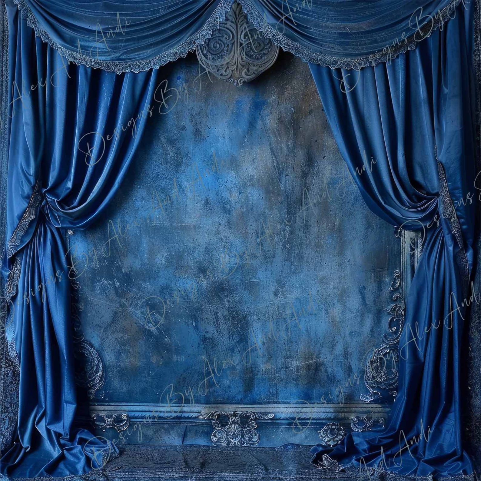 Blue Digital Backdrop Overlay Background Photo Wedding Party Picture ...