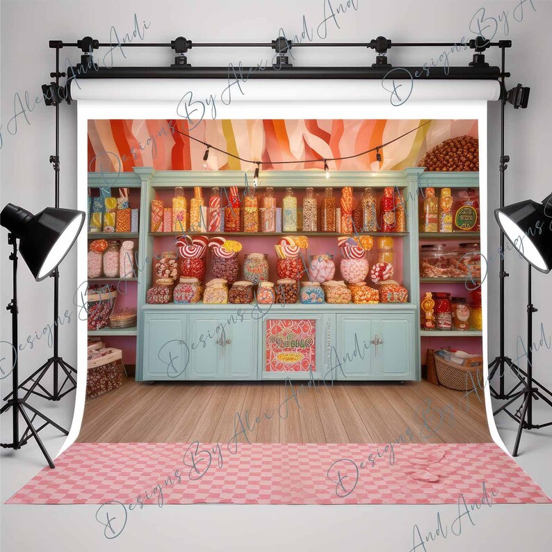 Candy Store Studio Backdrop Background Digital Photo Shoot Picture Prop ...