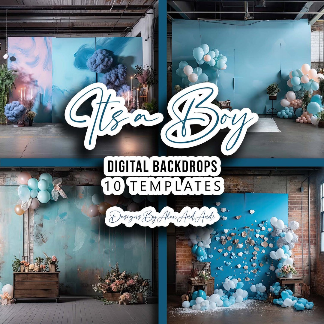 Its a Boy Digital Backdrop Overlay Background Holiday Child Photo ...