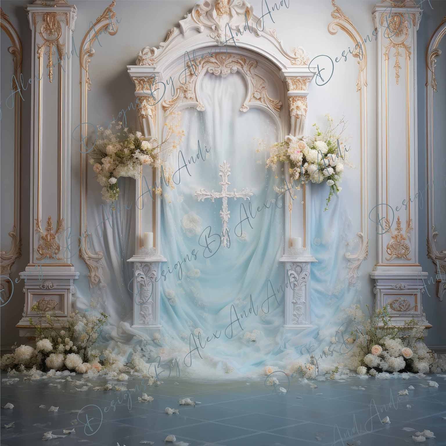 Baptism Prop Digital Backdrop Overlay Background Child Photo Picture ...