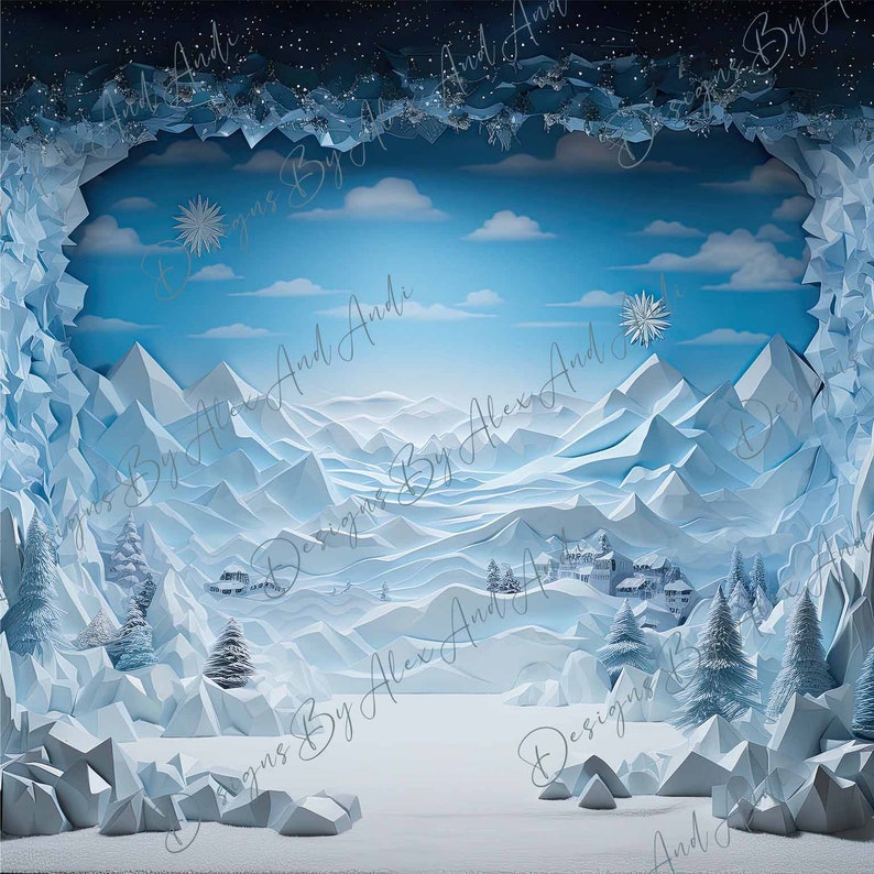 North Pole Studio Digital Backdrop Overlay Background Wedding Holiday ...