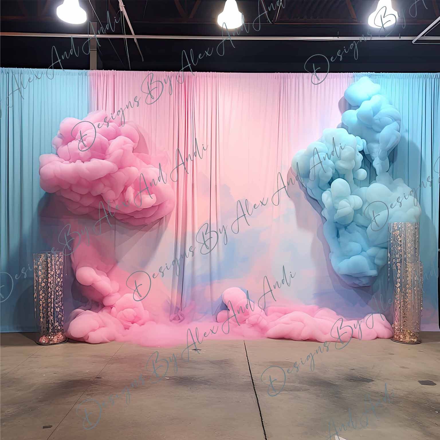 Gender Reveal Girl Digital Backdrop Overlay Wedding Sweet 16 Background ...