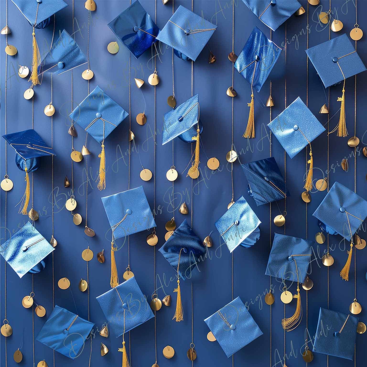 Blue Graduation Studio Photo Graduation Back Ground Ceremony Background ...