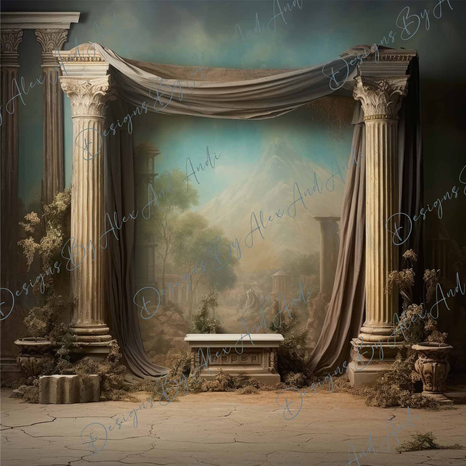 Ancient Greek Prop Digital Backdrop Overlay Wedding Sweet 16 Background ...