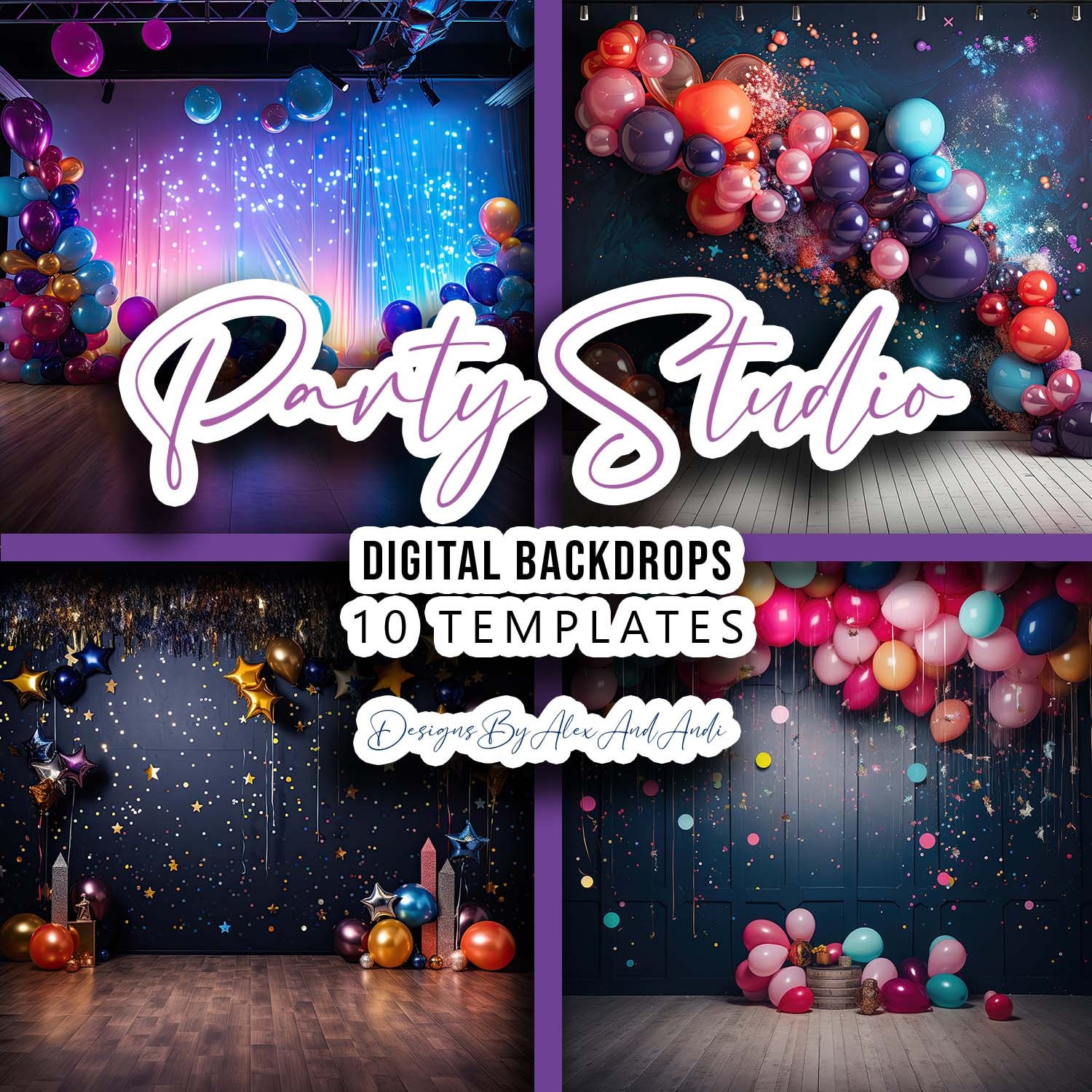 Party Studio Digital Backdrop Background Birthday Child Photo Shoot ...