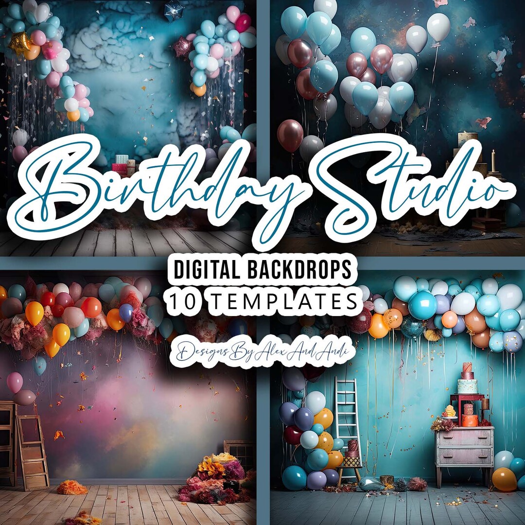 Birthday Studio Digital Backdrop Background Birthday Child Photo Shoot ...