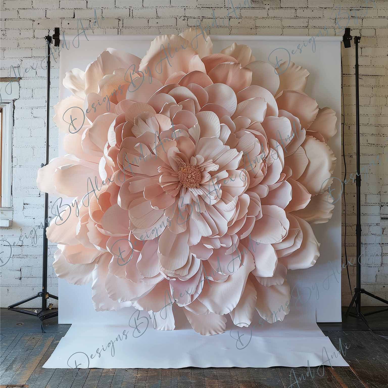 Big Flower Wall Digital Backdrop Overlay Background Photo Wedding Party ...