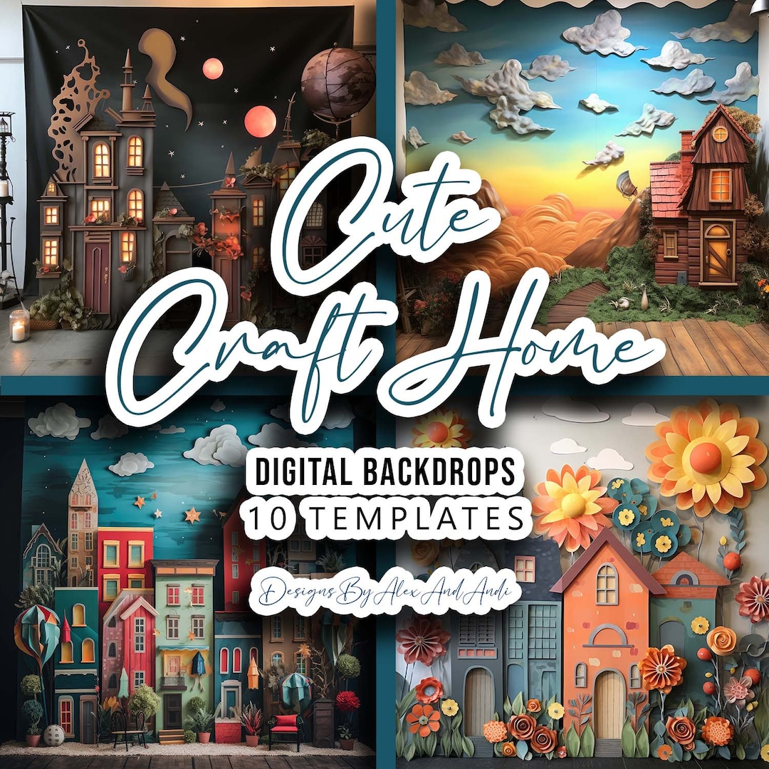 Cute Craft Home Digital Backdrop Overlay Background Birthday Child ...