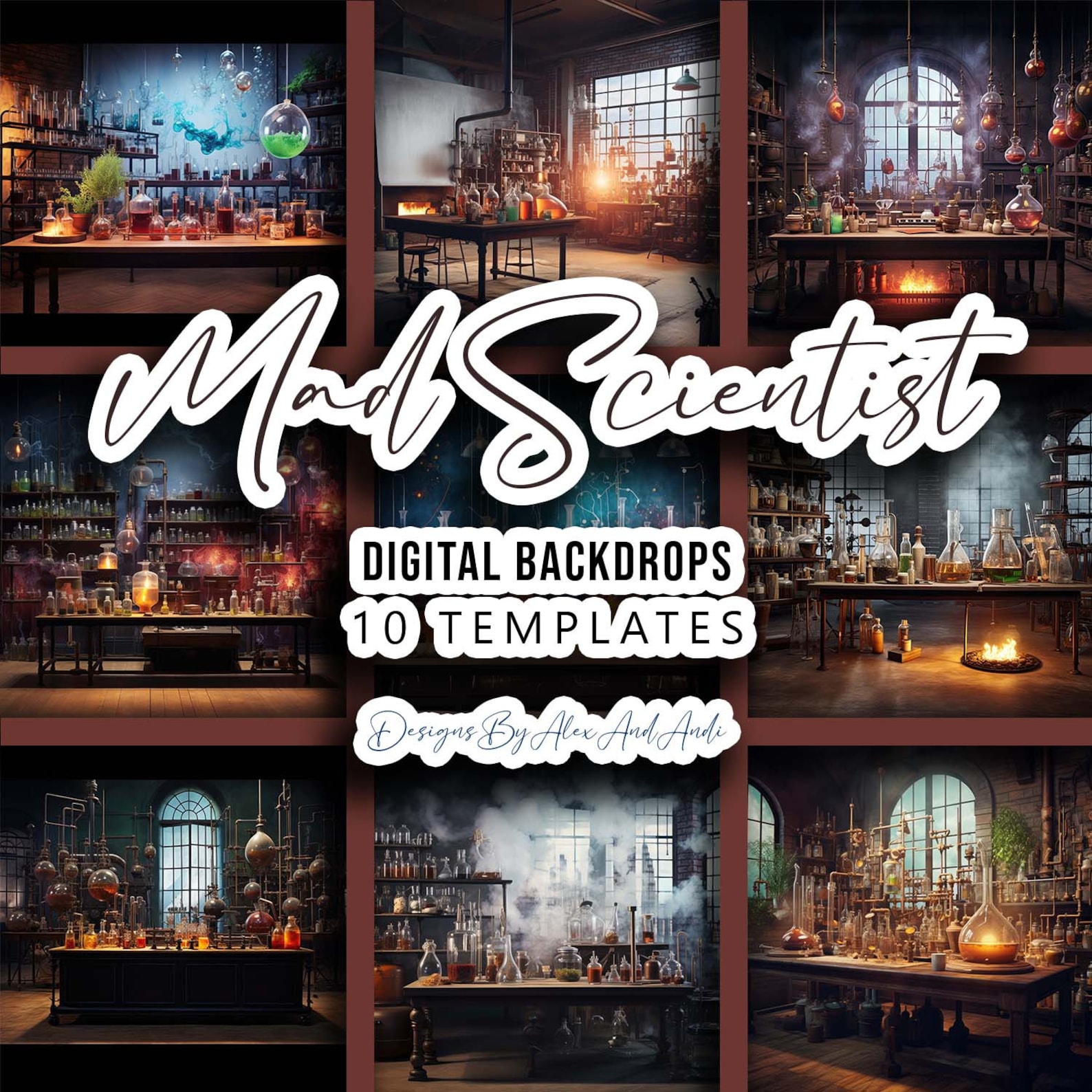 Mad Scientist Backdrop Background Digital Birthday Child Photo Shoot ...