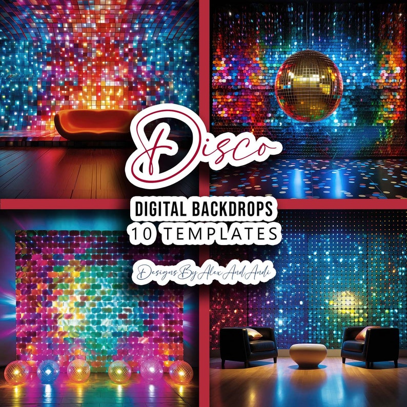 Disco Digital Backdrop Overlay Background Birthday Child Photo Shoot ...