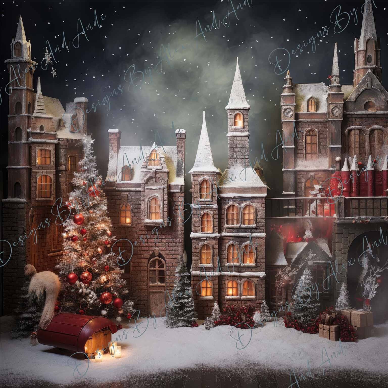 Christmas Studio Digital Backdrop Overlay Wedding Background Holiday ...