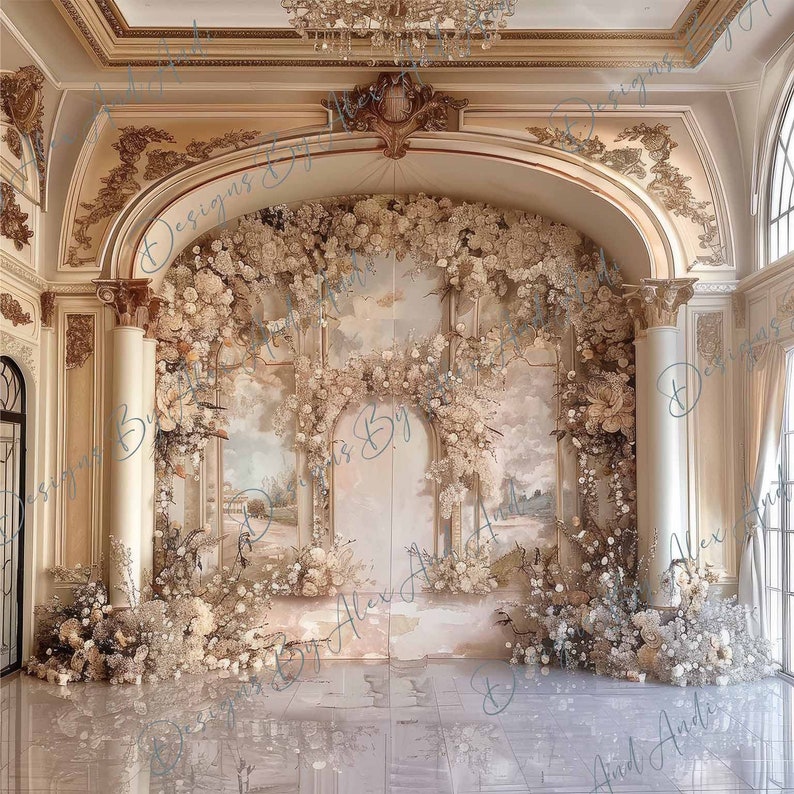 Pearl Room Digital Background Backdrop Wedding Bridal Overlay Party ...