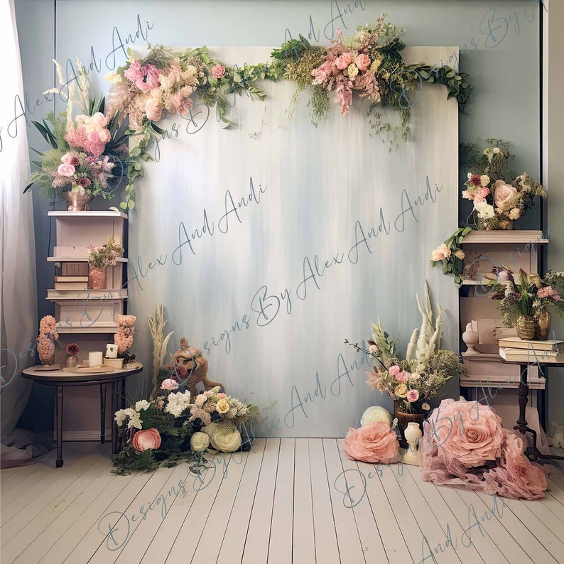 Bridal Shower Digital Backdrop Wedding Background Photo Shoot Picture ...