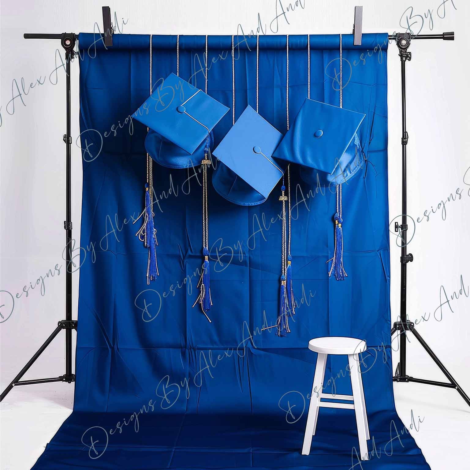 Blue Graduation Studio Photo Graduation Back Ground Ceremony Background ...
