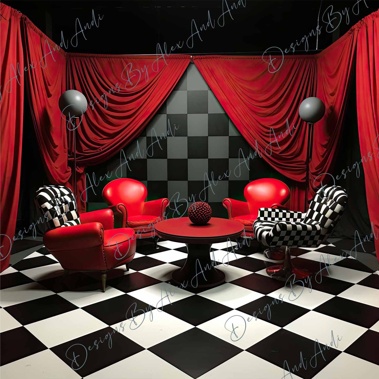 Checkers Backdrop Background Digital Birthday Child Photo Shoot Picture ...