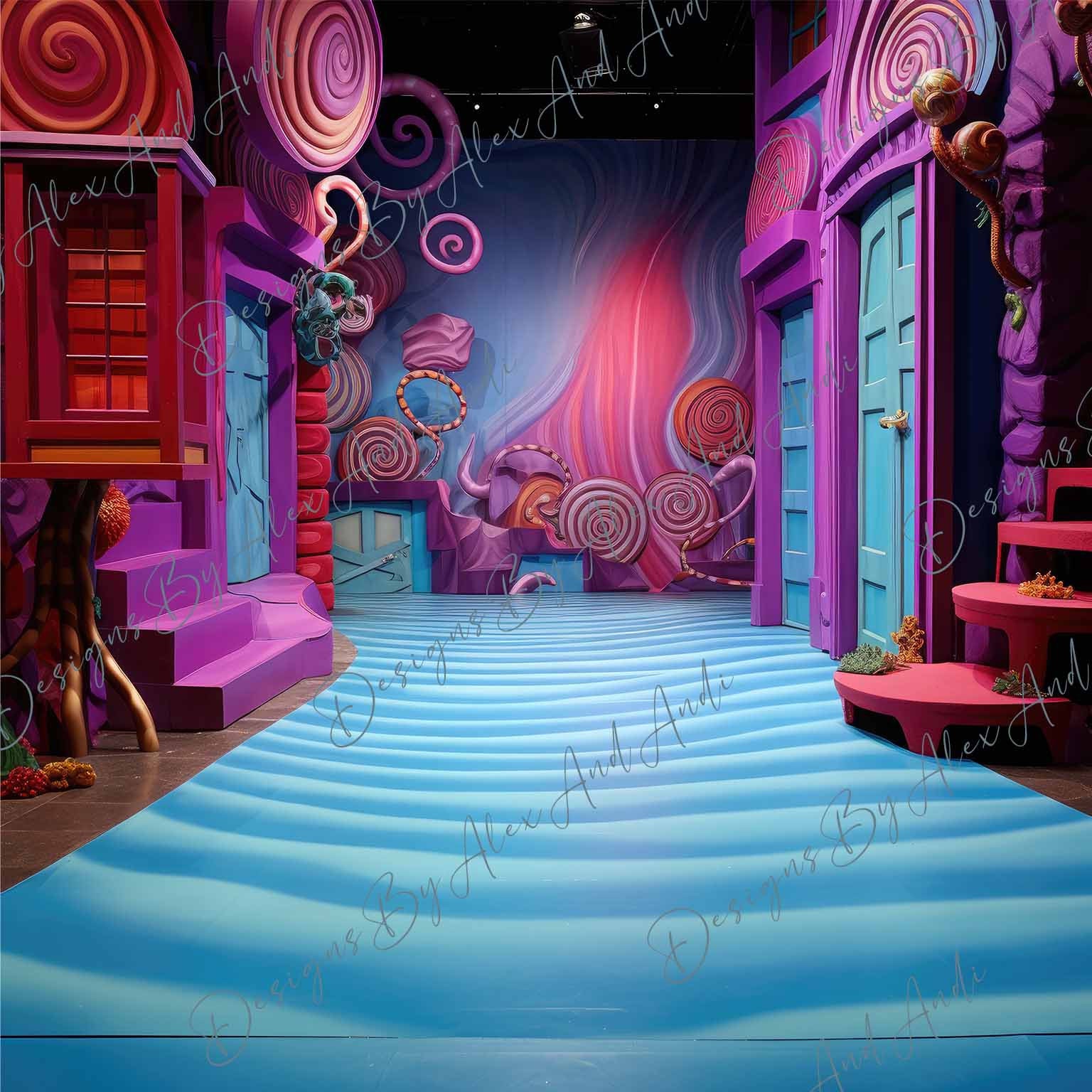 Crazy Candy Factory Backdrop Background Digital Birthday Child Photo ...