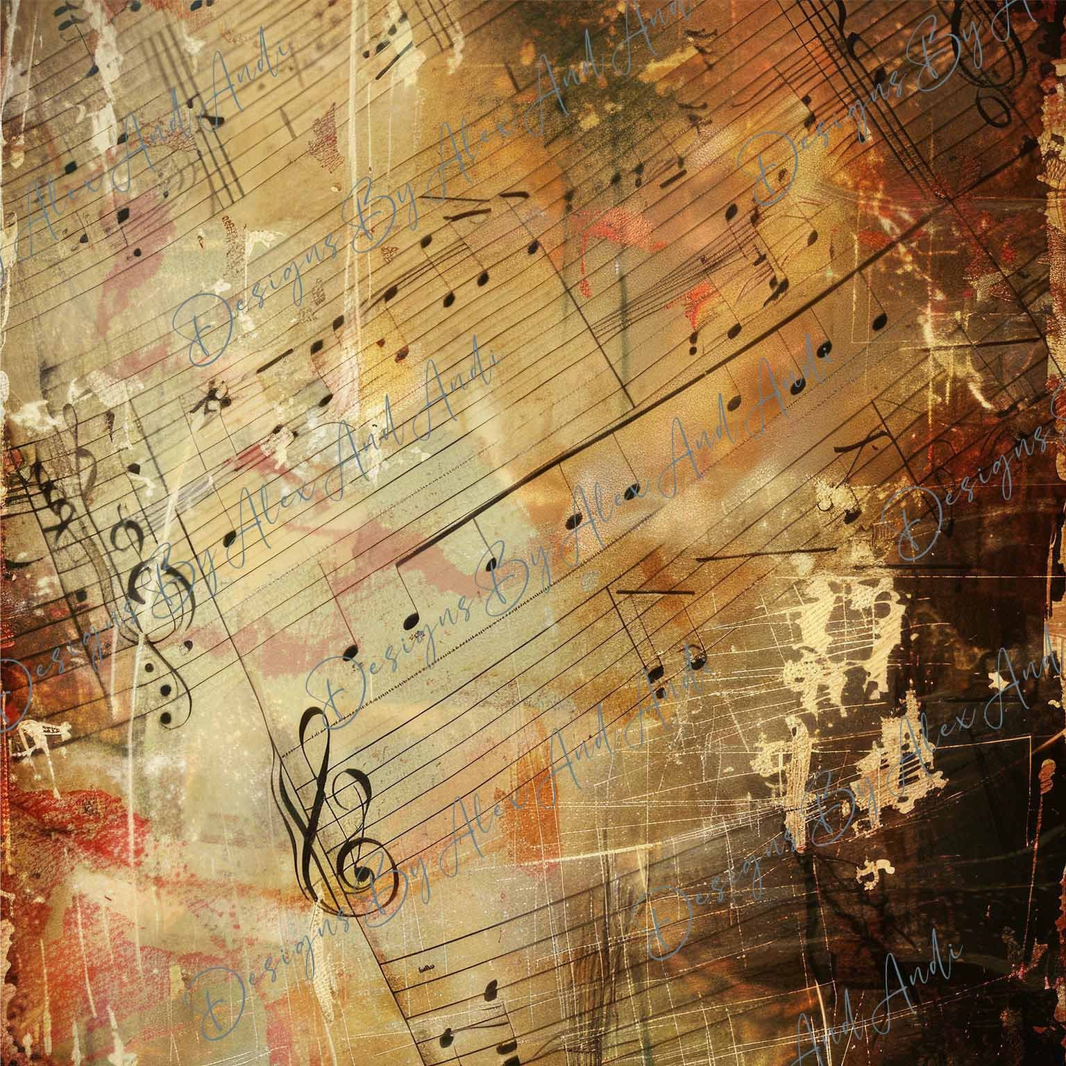 Music Wallpaper Photo Shoot Wall Paper Digital Backdrop Notes Picture ...