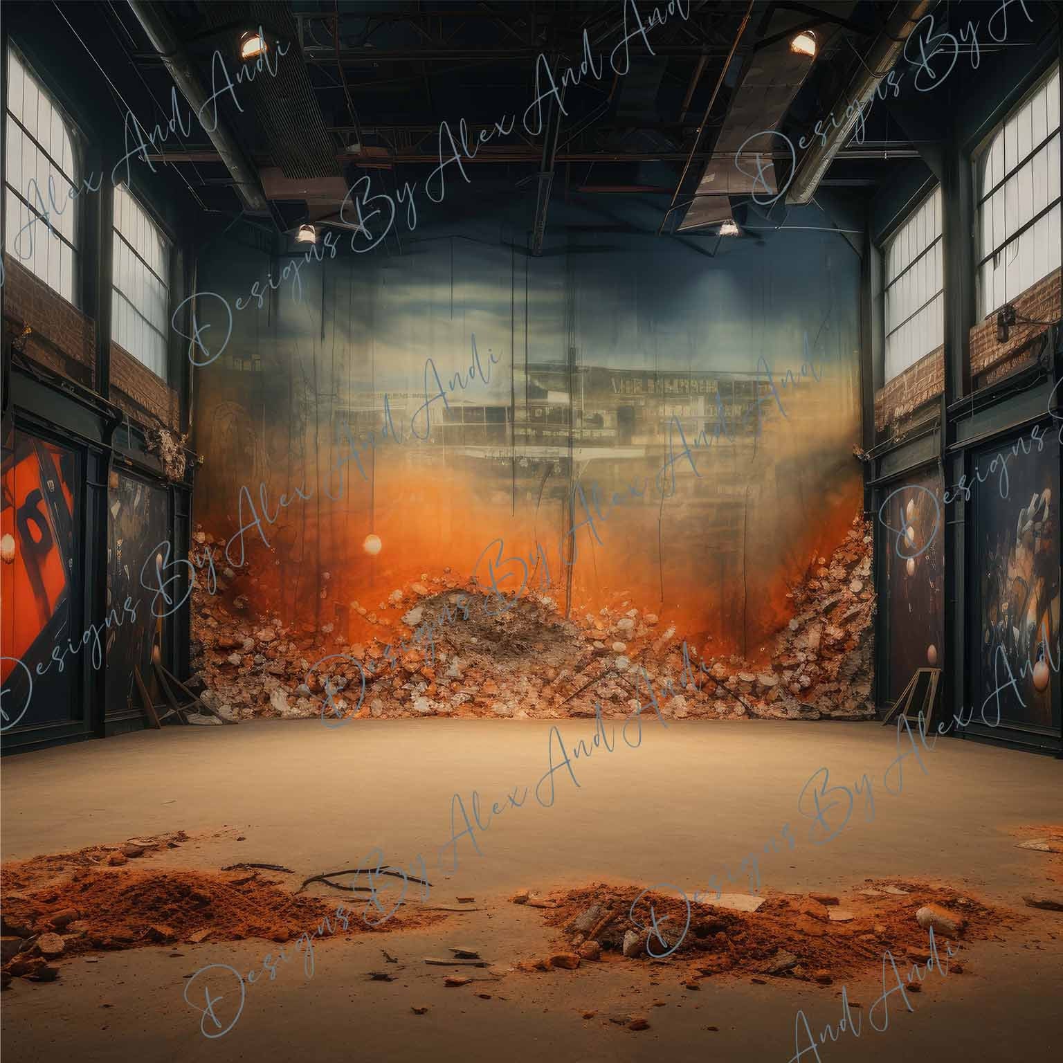 Abandoned Warehouse Digital Backdrop Overlay Wedding Sweet 16 ...