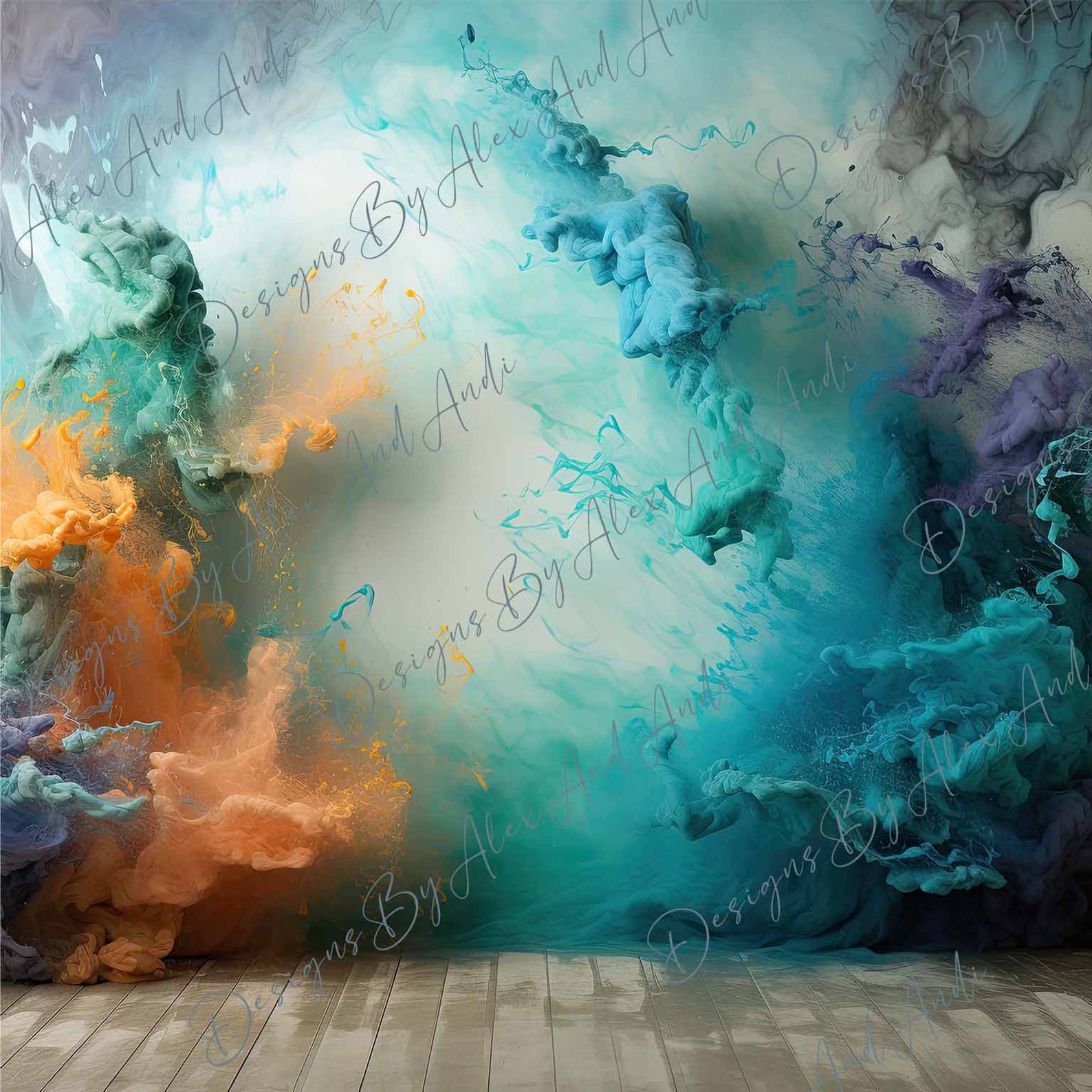 Paint Bomb Digital Backdrop Overlay Background Birthday Child Photo ...