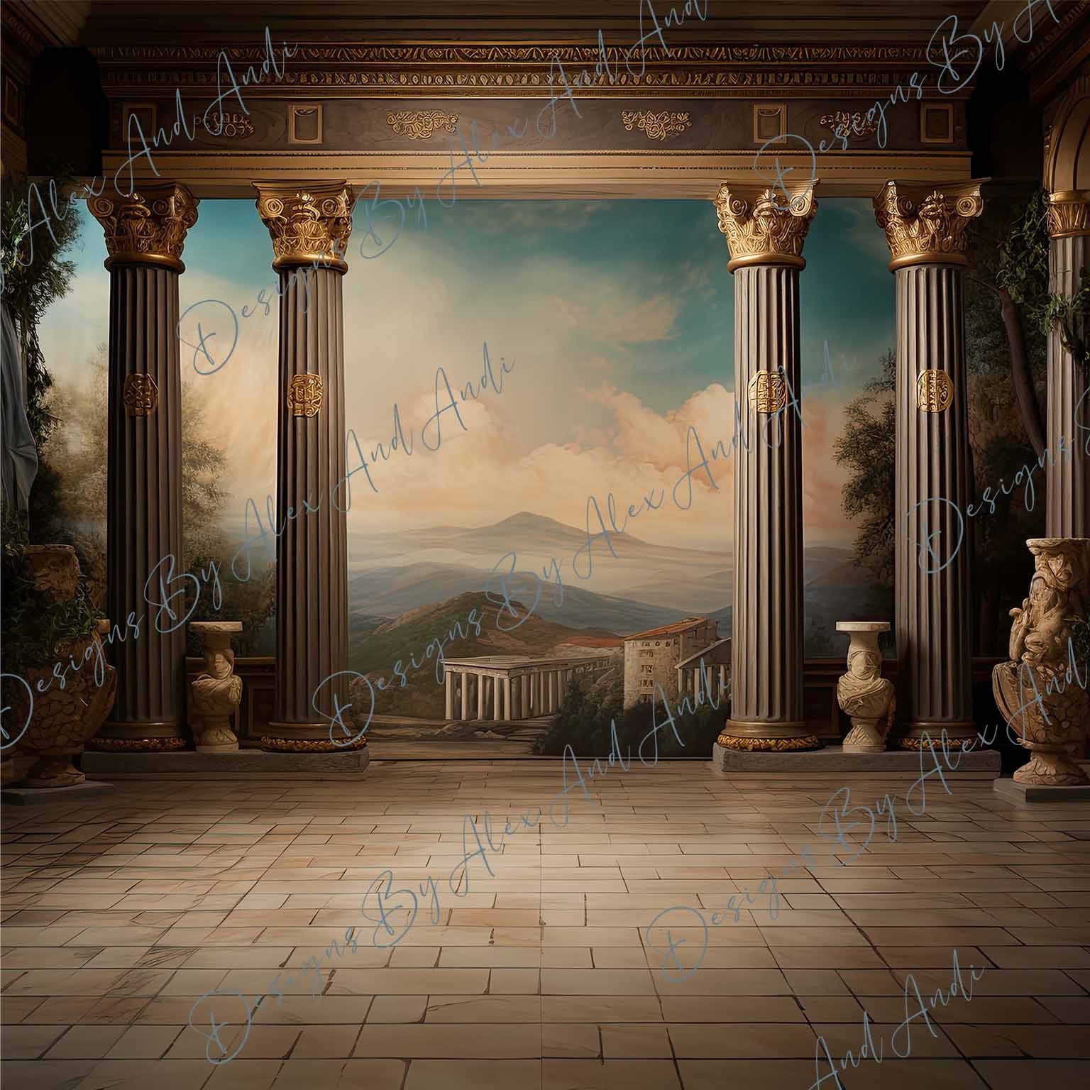 Ancient Greek Studio Digital Backdrop Overlay Wedding Sweet 16 ...