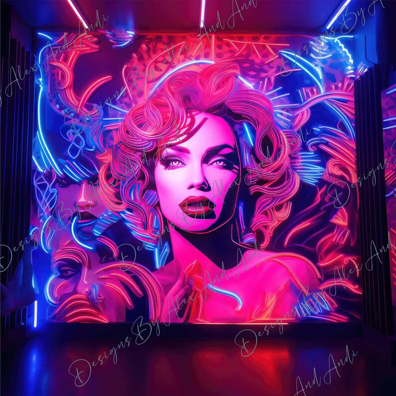 Miami Neon Digital Backdrop Overlay Background Birthday Child Photo ...