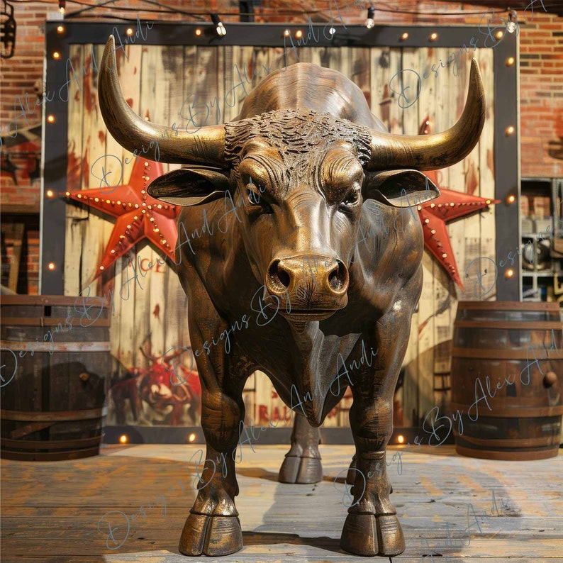 Rodeo Bull Wall Digital Background Backdrop Wedding Overlay Sweet 16 ...