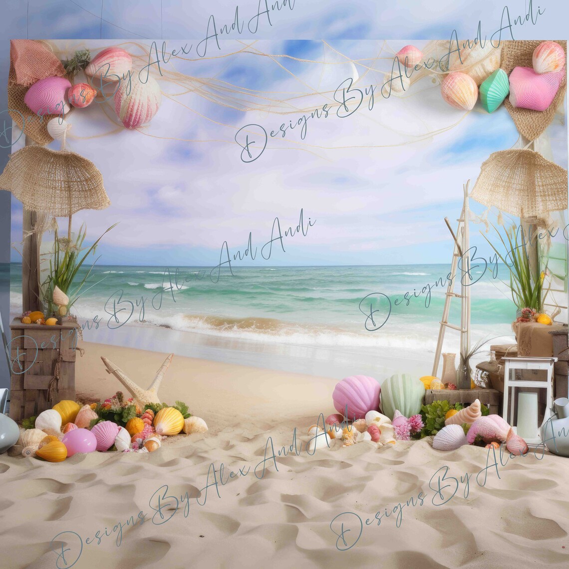 Easter Studio Backdrop Background Digital Photo Easter Photo Studio Set ...