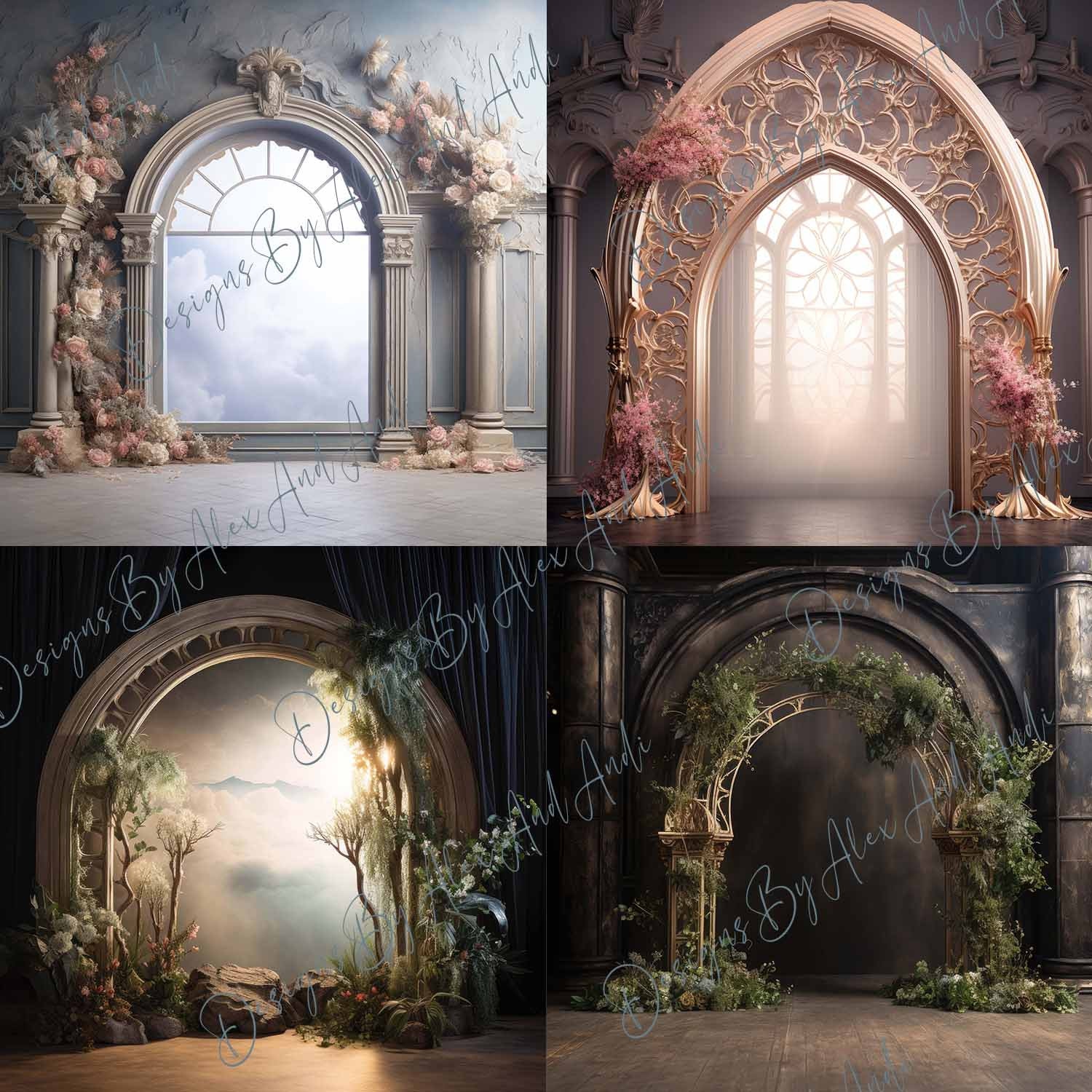 50 Arch Backdrop Backdrop Overlay Background Set Digital Photo Shoot ...