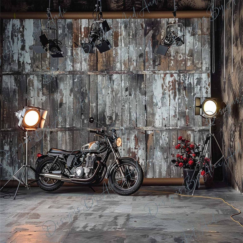 Motorcycle Studio Digital Background Backdrop Overlay Party Photo Shoot ...