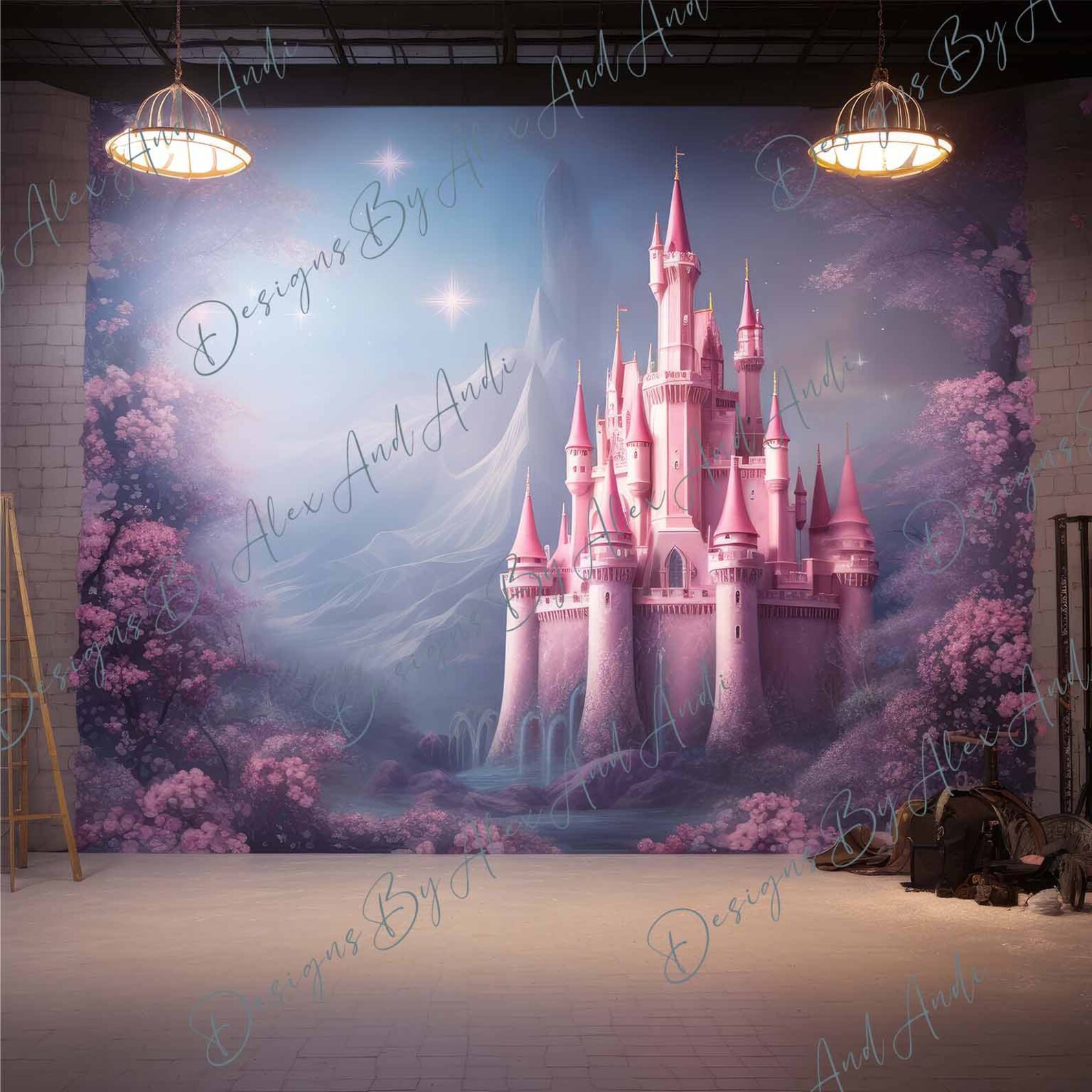 Princess Studio Backdrop Background Digital Child Sweet 16 Photo Shoot ...