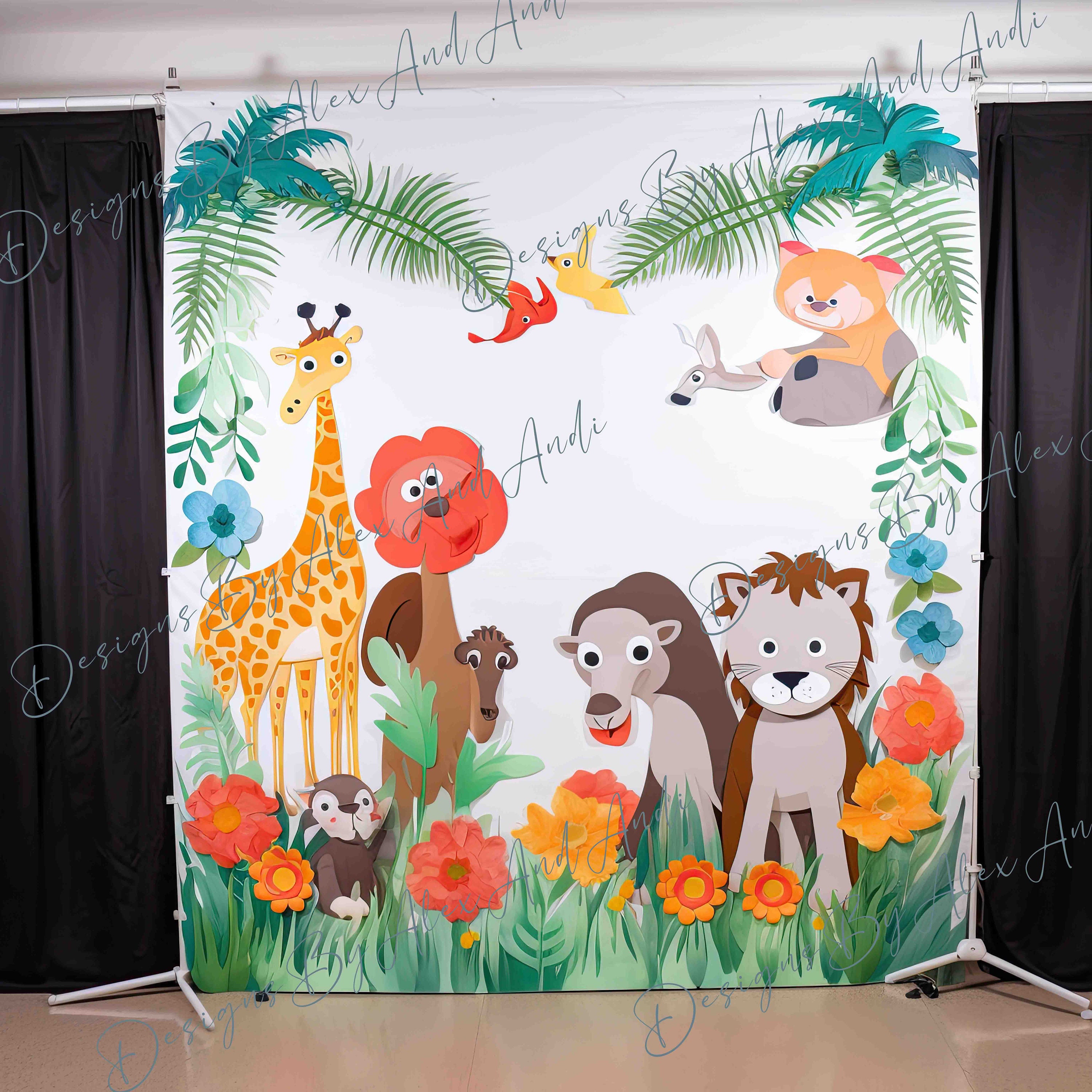 Animal Zoo Backdrop Background Digital Studio Photo Animal Photo Kid ...