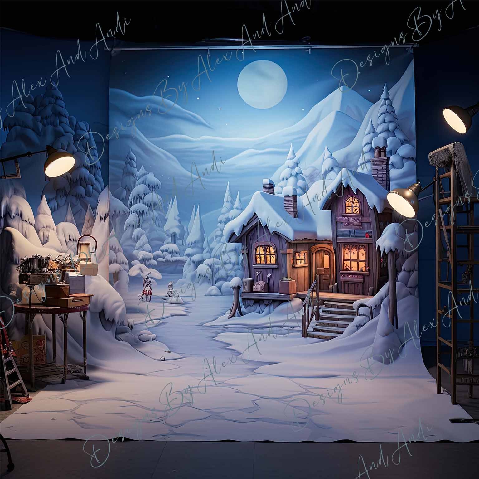 North Pole Prop Digital Backdrop Overlay Background Wedding Holiday ...