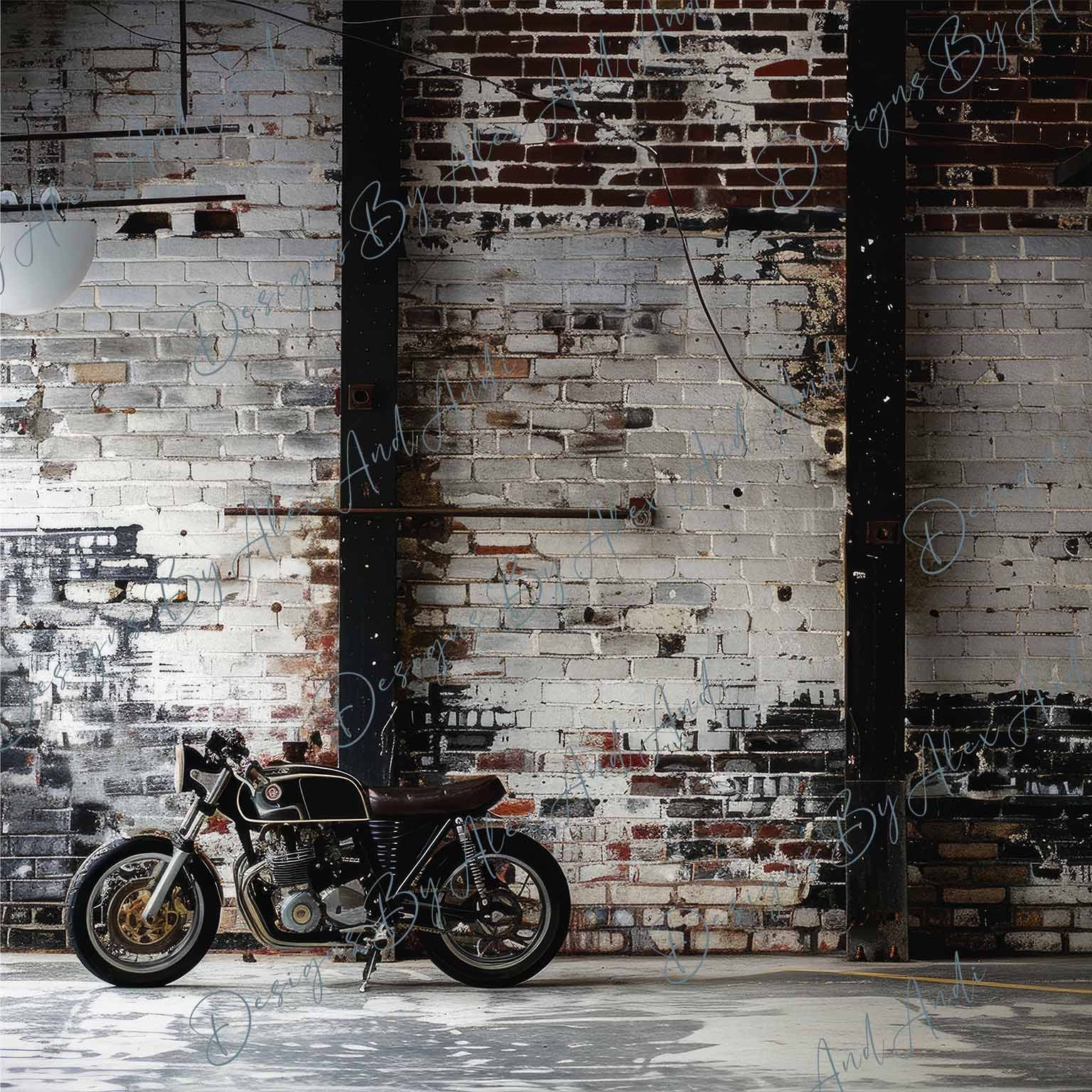 Rustic Motorcycle Digital Overlay Backdrop Background Party Wedding ...