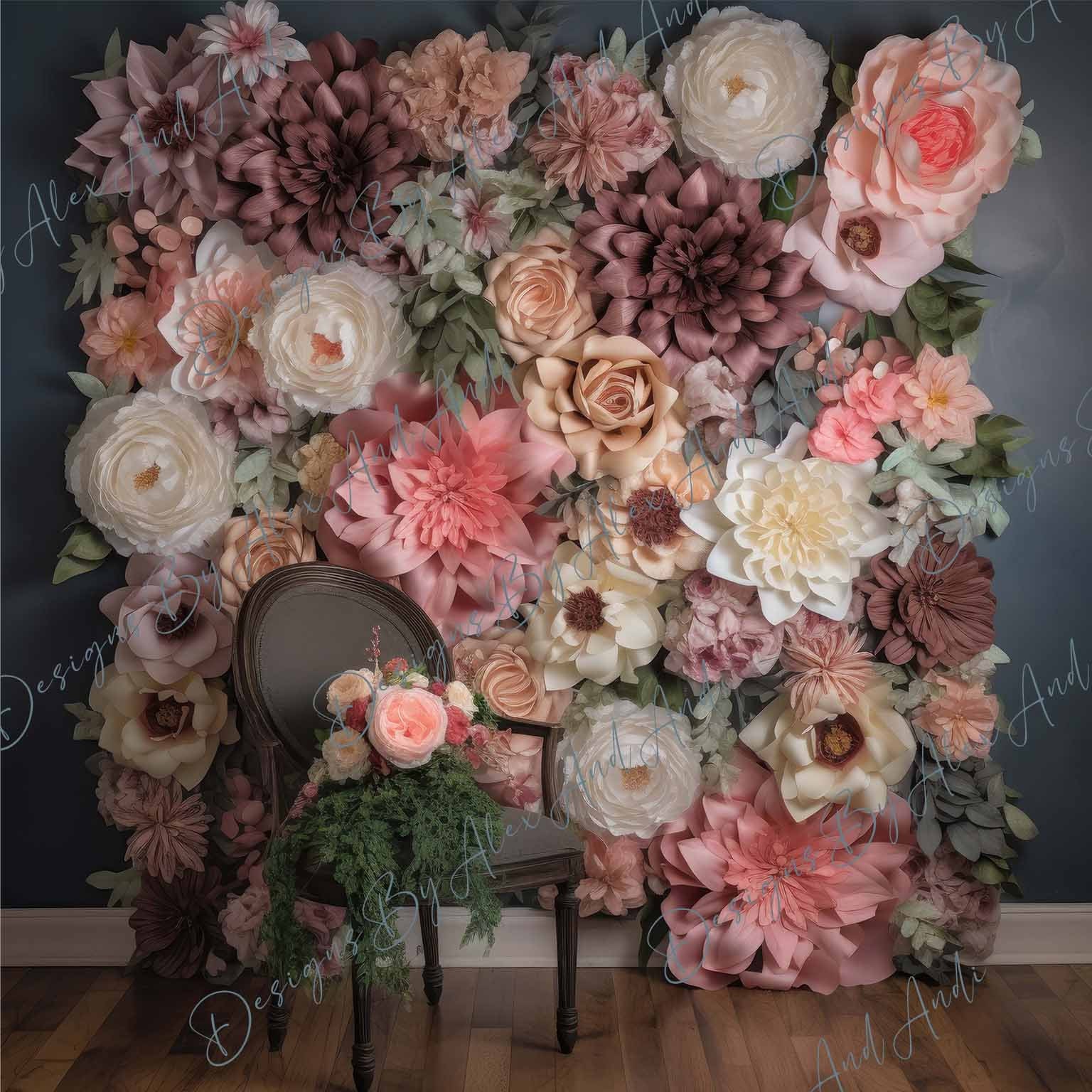 Flower Wall Backdrop Background Digital Photo Shoot Picture Prop ...