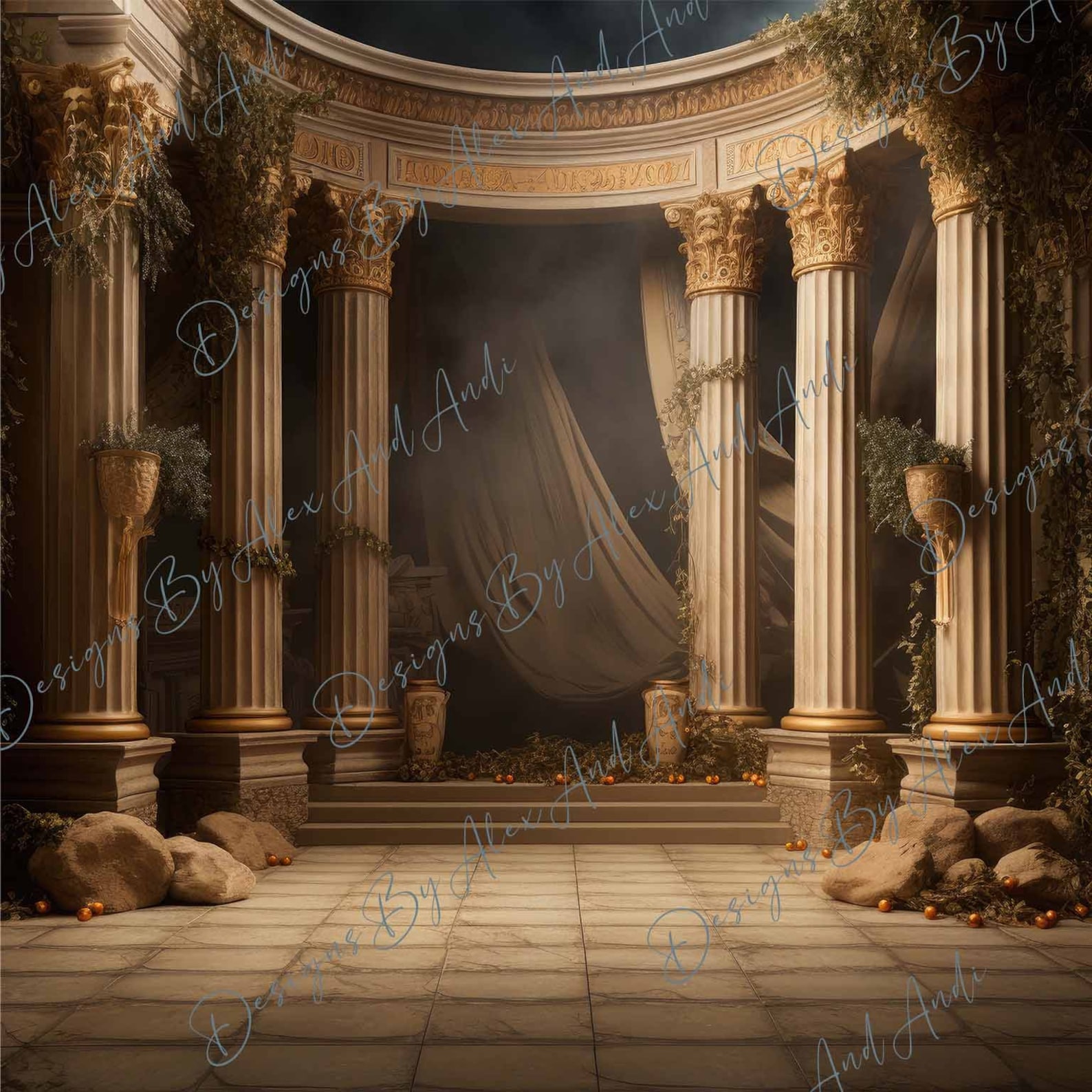 Ancient Greek Digital Backdrop Overlay Wedding Sweet 16 Background ...