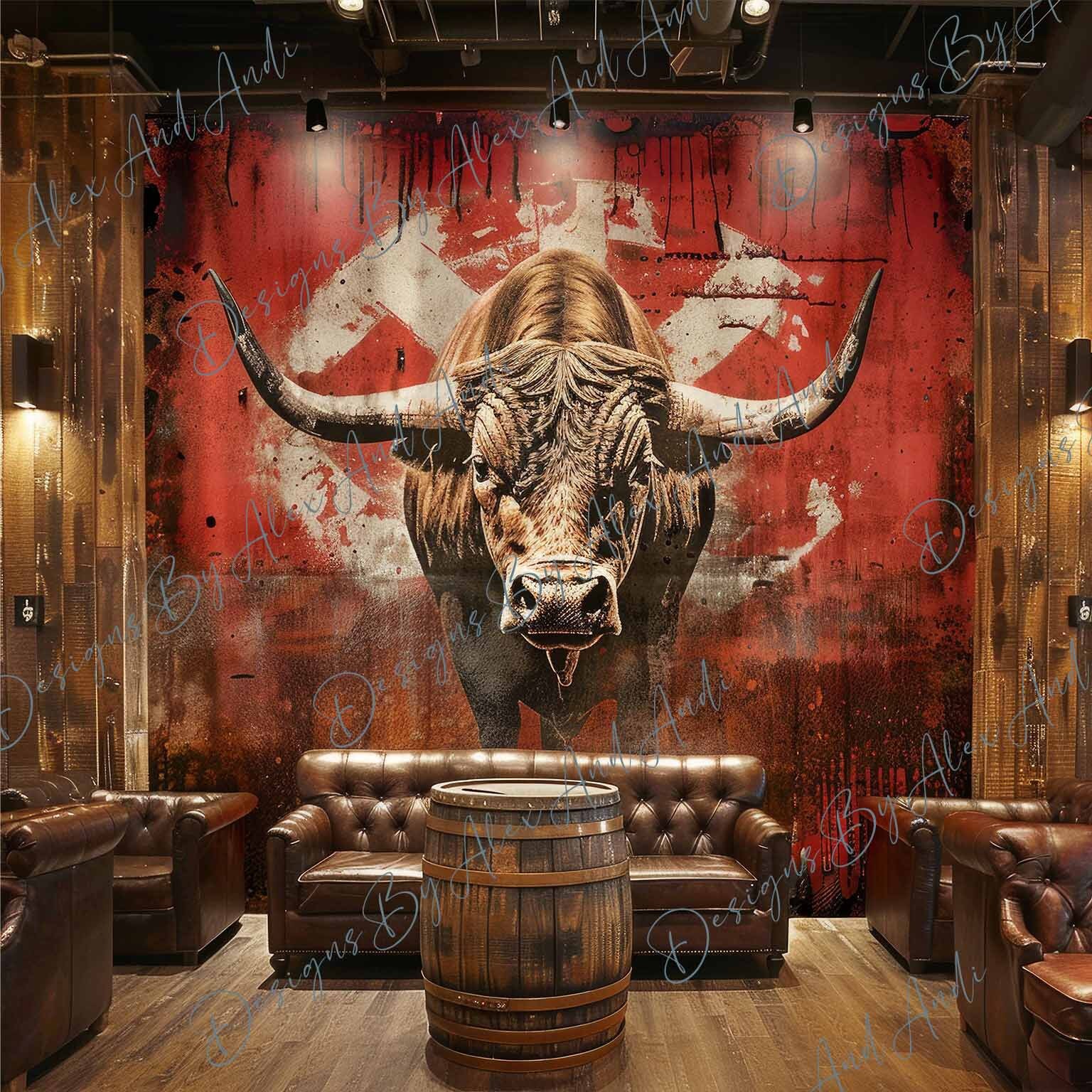 Rodeo Bull Digital Backdrop Overlay Wedding Background Sweet 16 Event ...