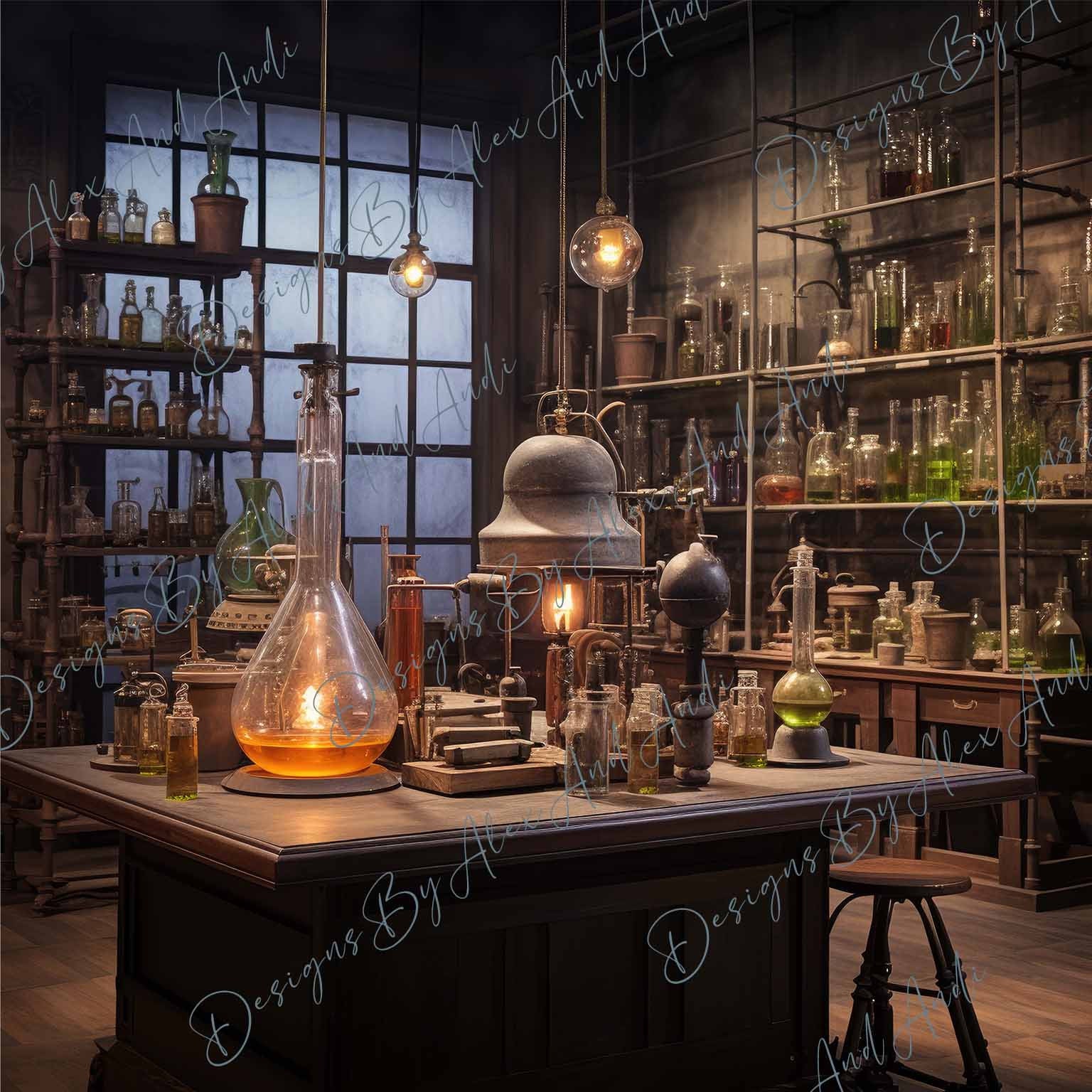 Laboratory Backdrop Background Digital Birthday Child Photo Shoot ...