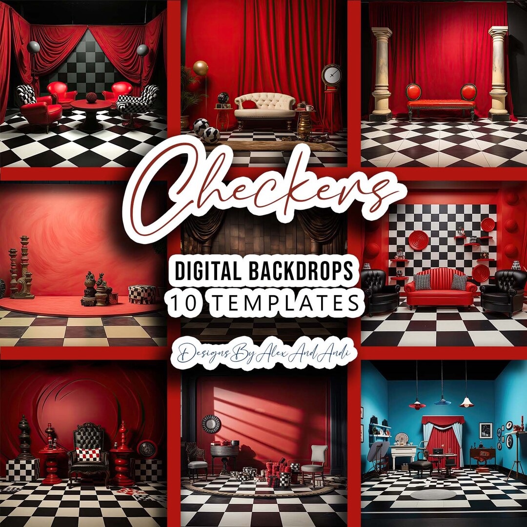 Checkers Backdrop Background Digital Birthday Child Photo Shoot Picture ...