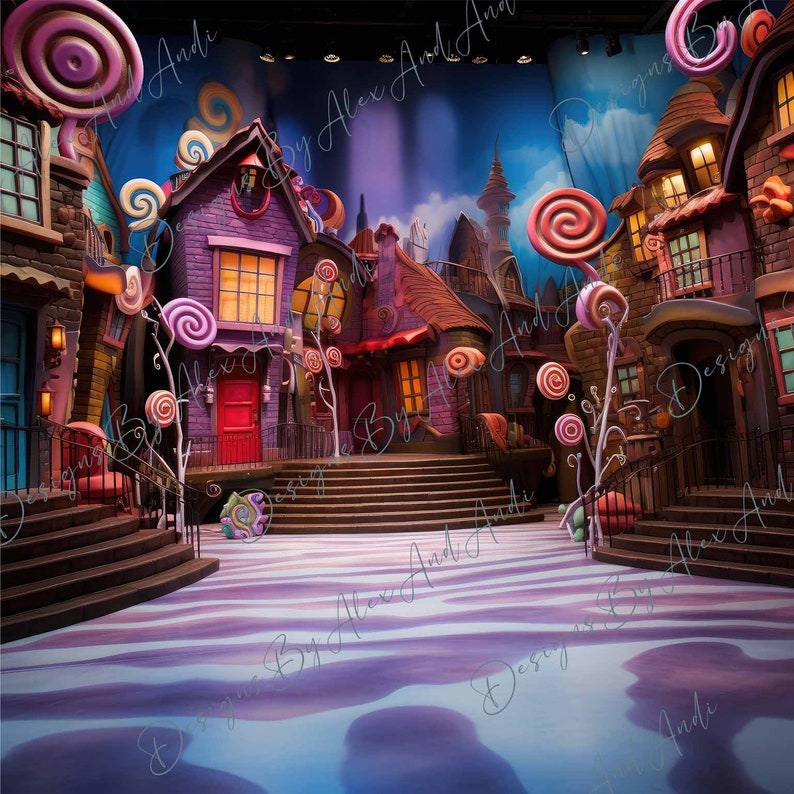 Crazy Candy Factory Backdrop Background Digital Birthday Child Photo ...