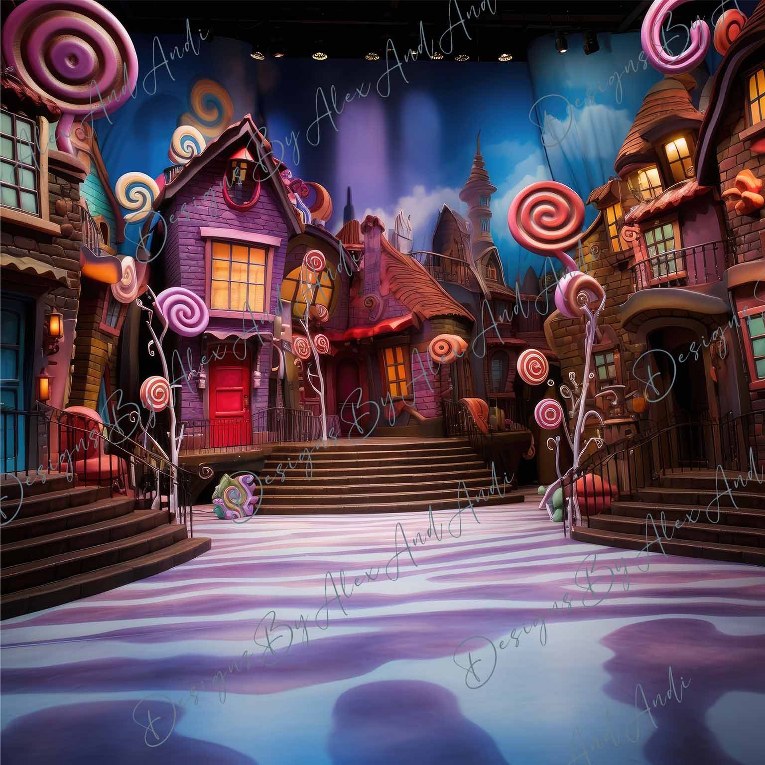 Crazy Candy Factory Backdrop Background Digital Birthday Child Photo ...