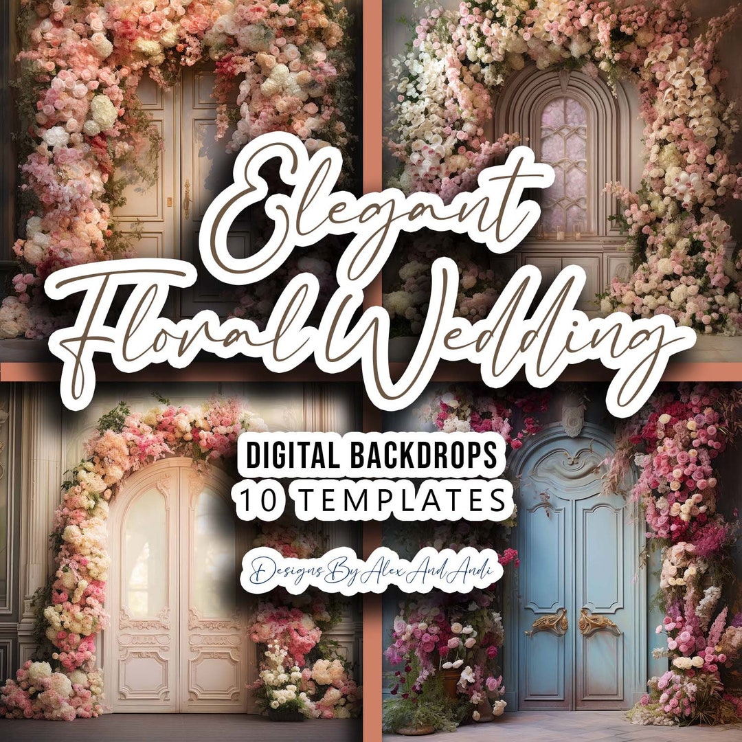 Elegant Floral Wedding Digital Backdrop Overlay Background Child Photo ...