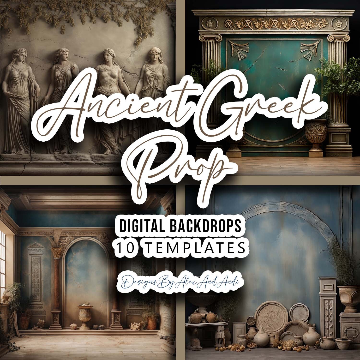 Ancient Greek Prop Digital Backdrop Overlay Wedding Sweet 16 Background ...