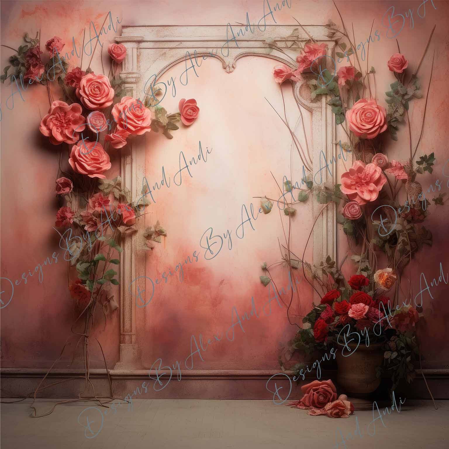 Rose Prop Backdrop Background Digital Birthday Child Photo Shoot ...