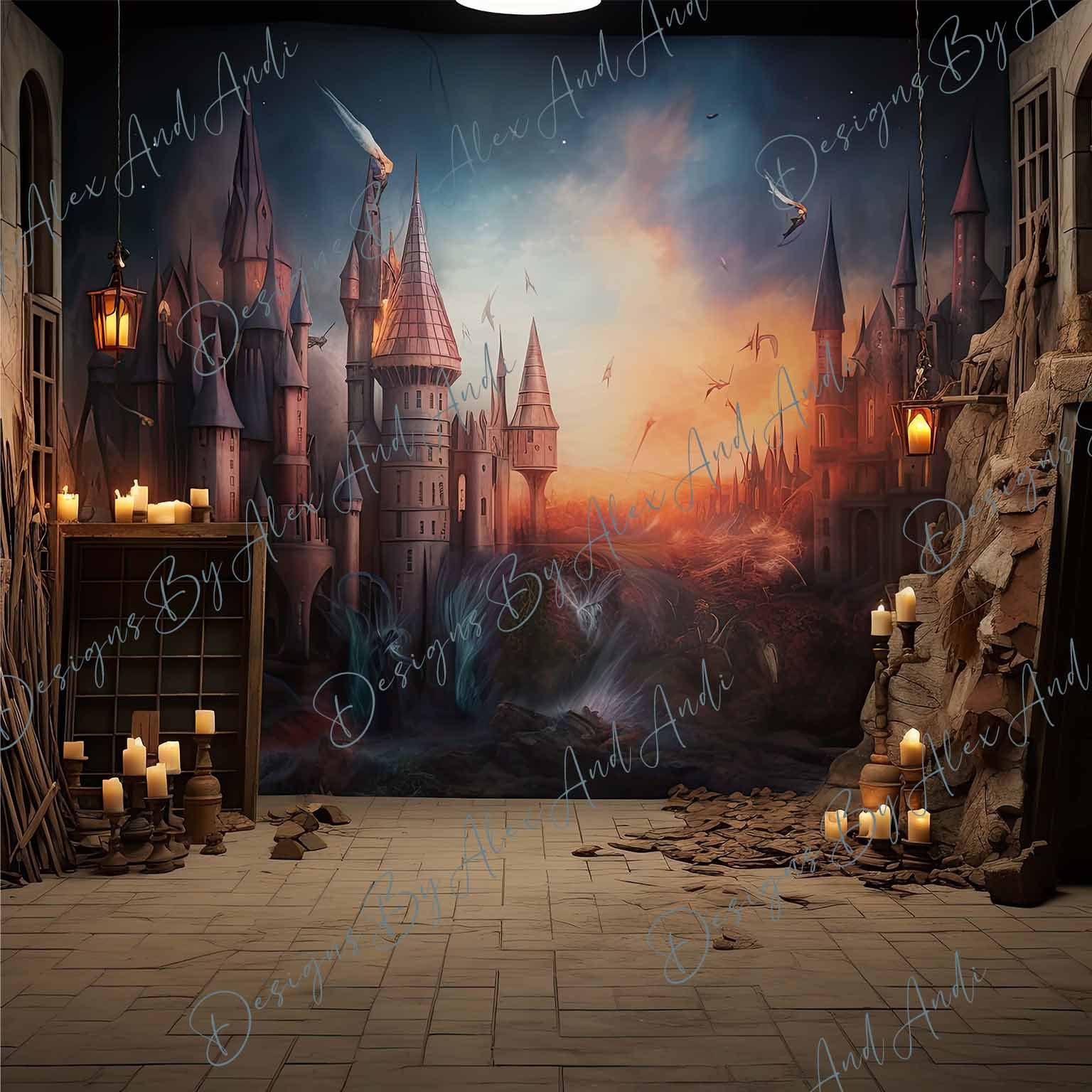 Wizard Studio Backdrop Background Digital Birthday Child Photo Shoot ...