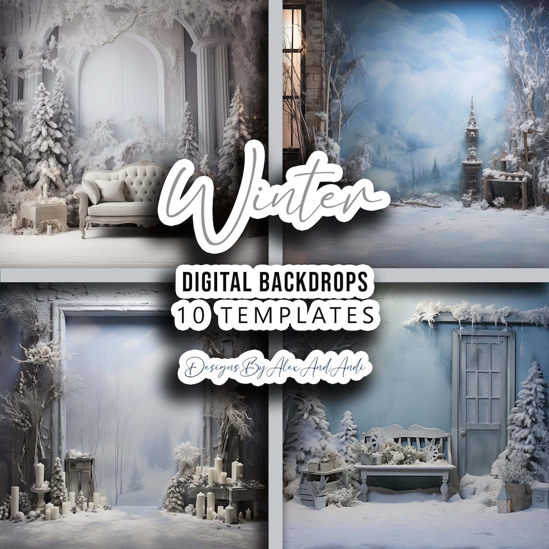 Winter Digital Backdrop Overlay Background American Flag Event Photo ...