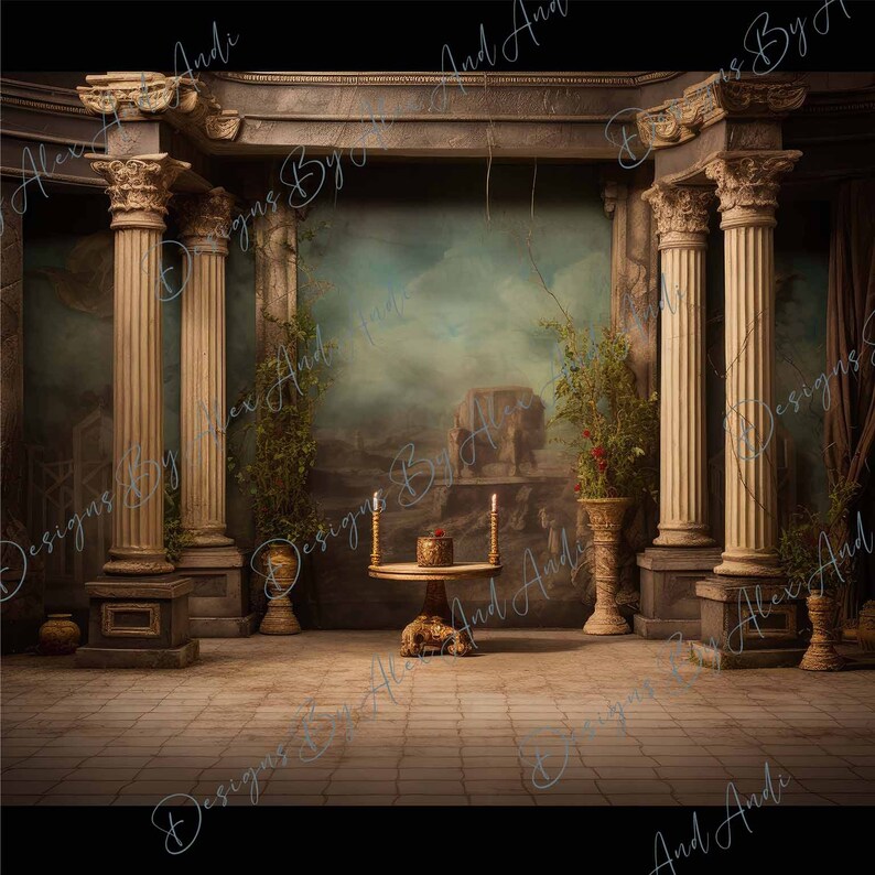 Ancient Greek Prop Digital Backdrop Overlay Wedding Sweet 16 Background ...