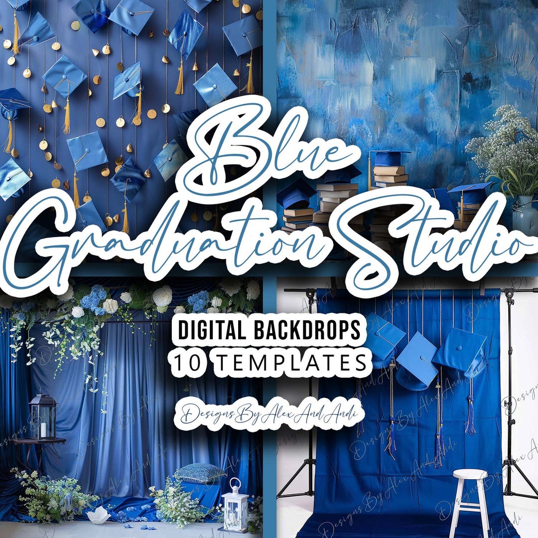 Blue Graduation Studio Photo Graduation Back Ground Ceremony Background ...