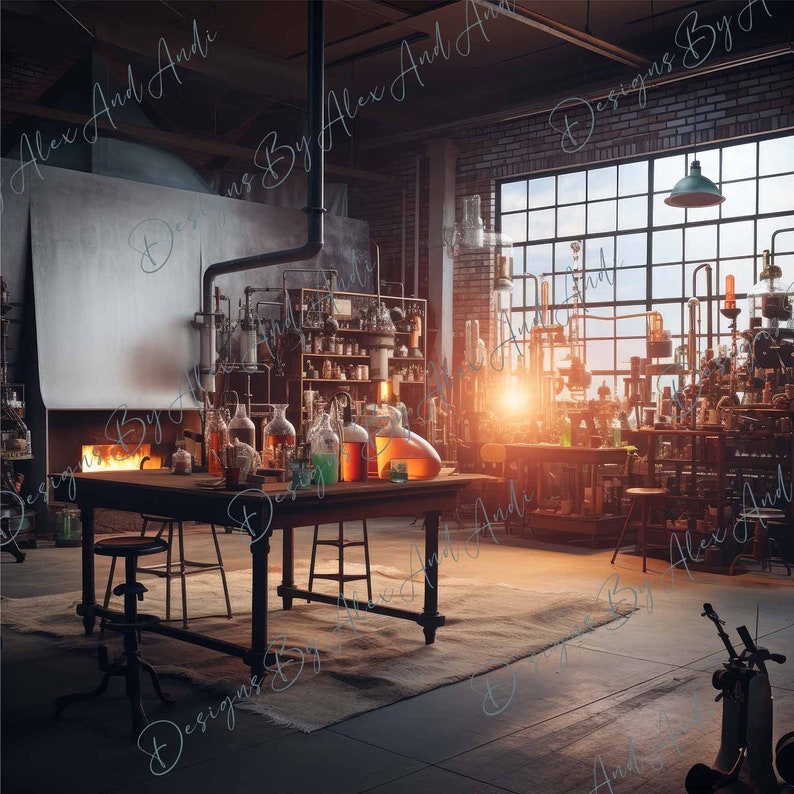 Mad Scientist Backdrop Background Digital Birthday Child Photo Shoot ...