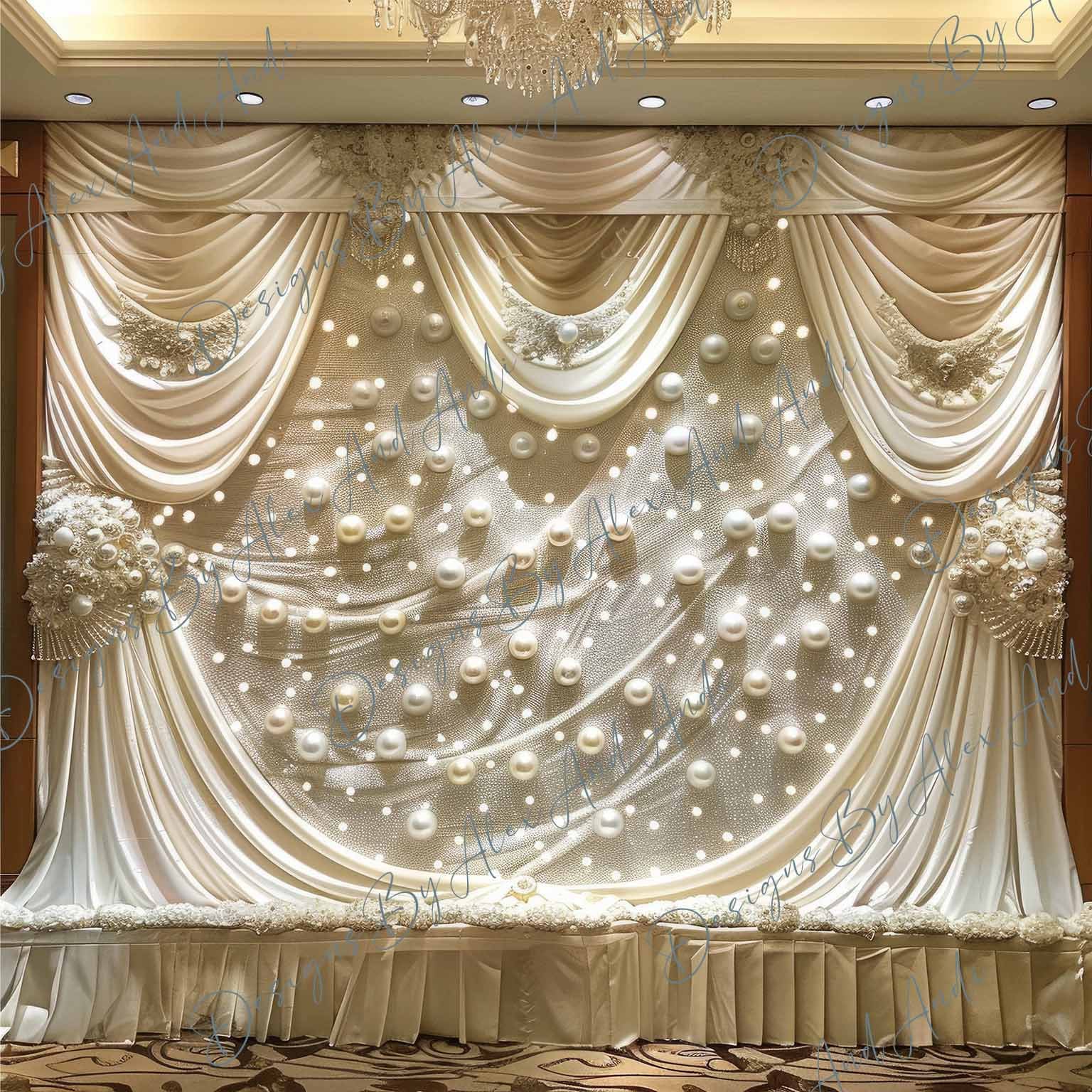 Pearl Room Digital Background Backdrop Wedding Bridal Overlay Party ...