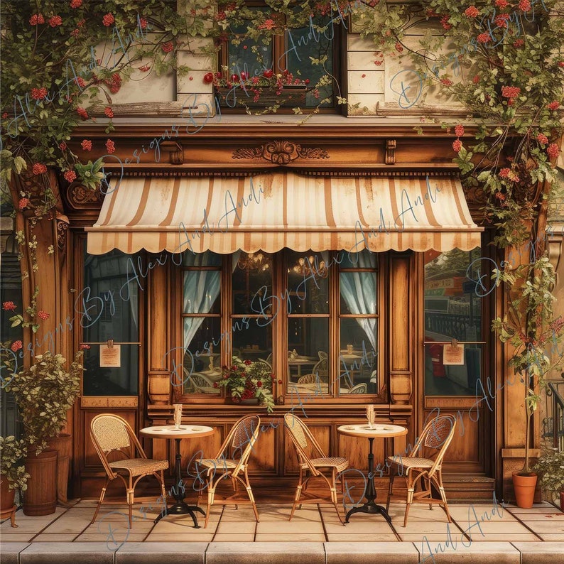 French Cafe Digital Overlay Backdrop Background Party Photo Picture ...